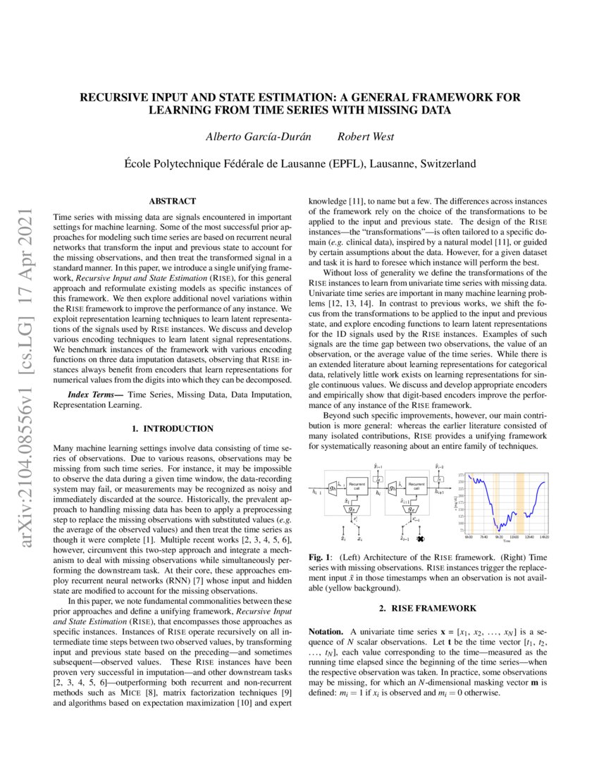 Recursive Input And State Estimation A General Framework For Learning From Time Series With 