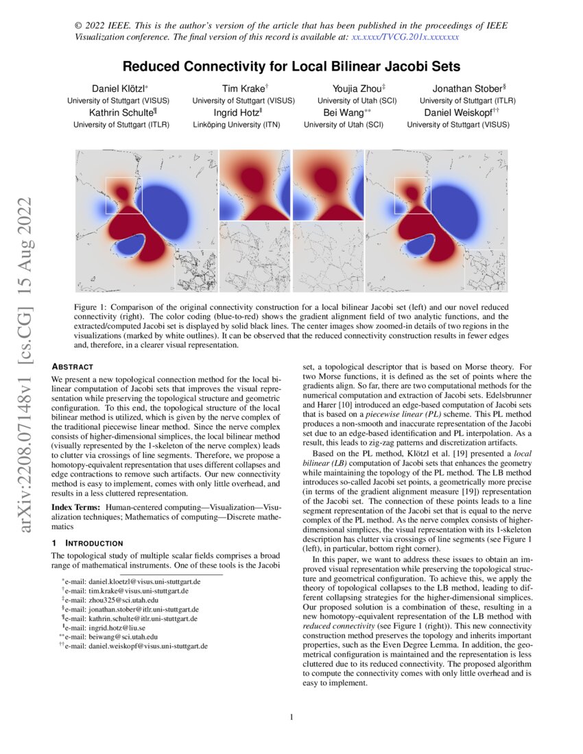 Reduced Connectivity for Local Bilinear Jacobi Sets | DeepAI