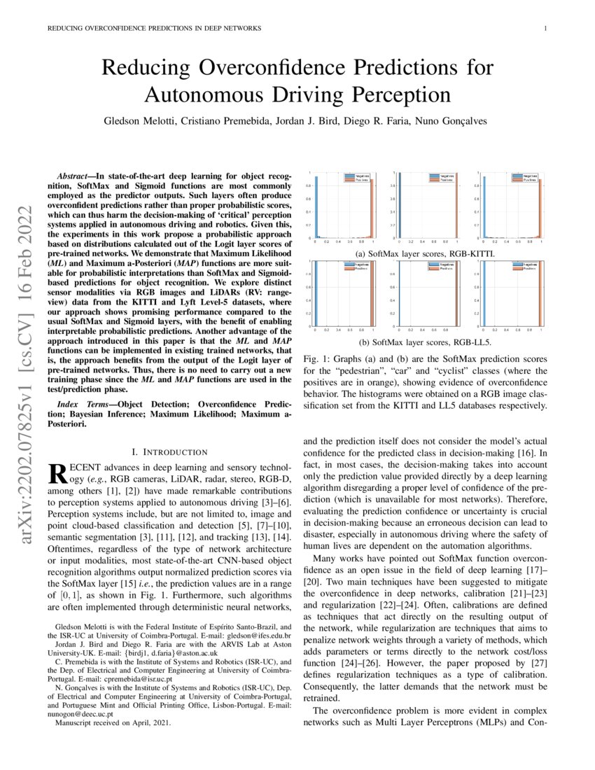 Reducing Overconfidence Predictions For Autonomous Driving Perception Deepai