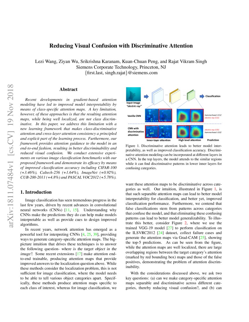 Reducing Visual Confusion with Discriminative Attention | DeepAI