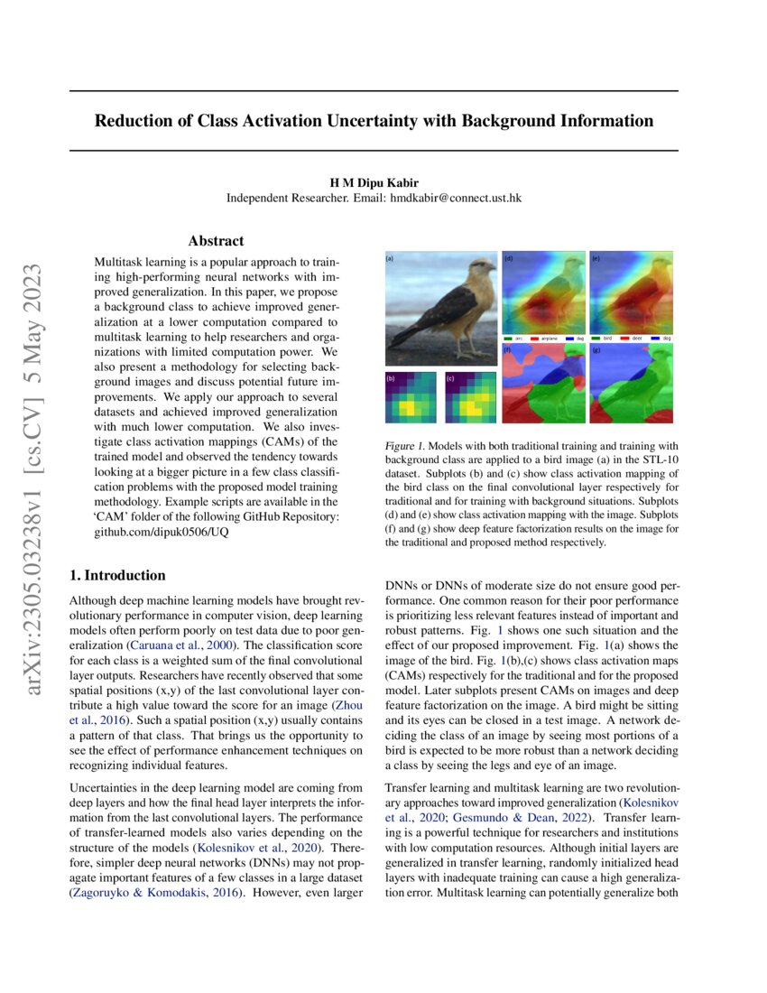 Reduction of Class Activation Uncertainty with Background Information ...