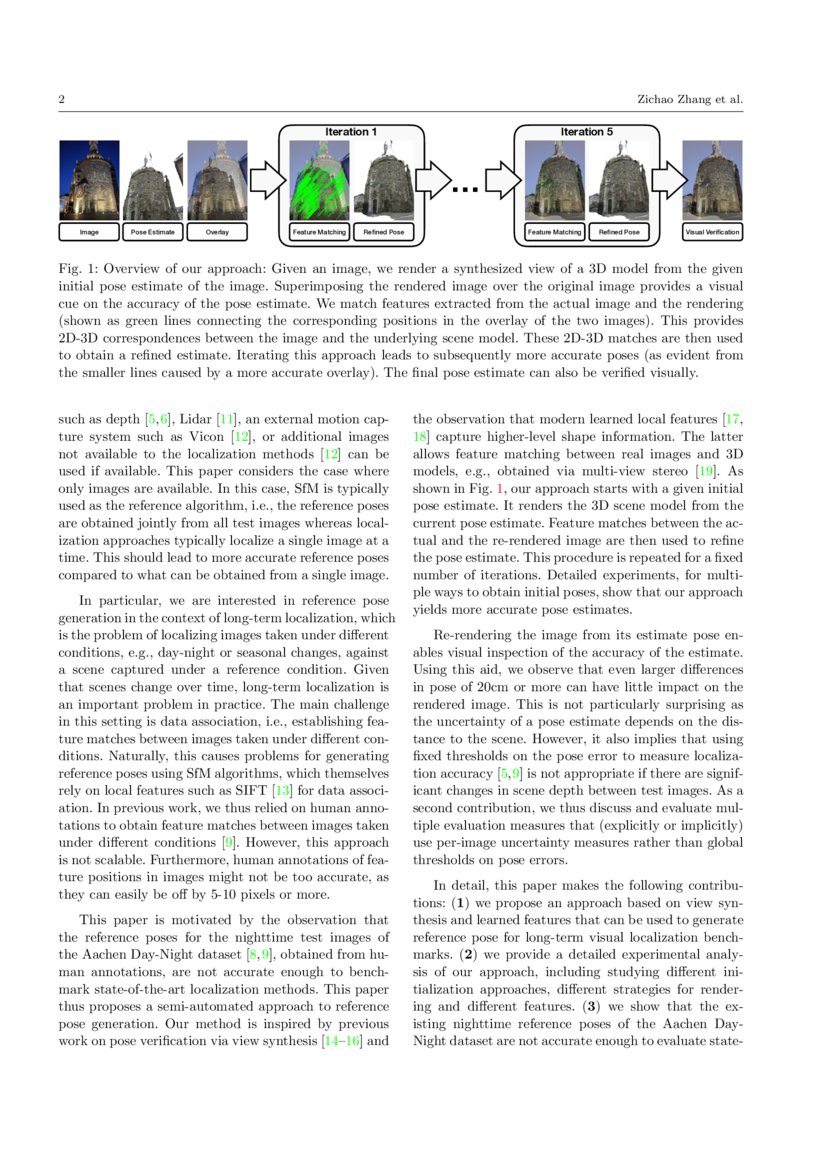 Reference Pose Generation for Visual Localization via Learned Features and View Synthesis | DeepAI