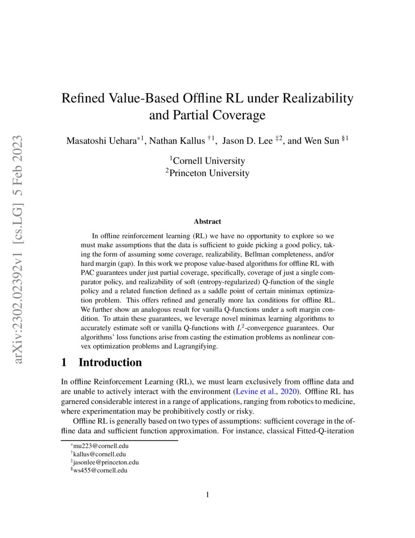 Refined Value Based Offline Rl Under Realizability And Partial Coverage