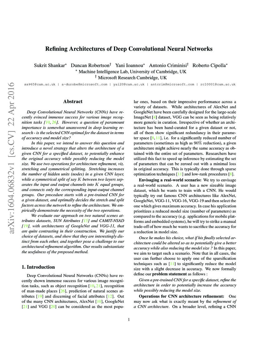 Refining Architectures Of Deep Convolutional Neural Networks Deepai