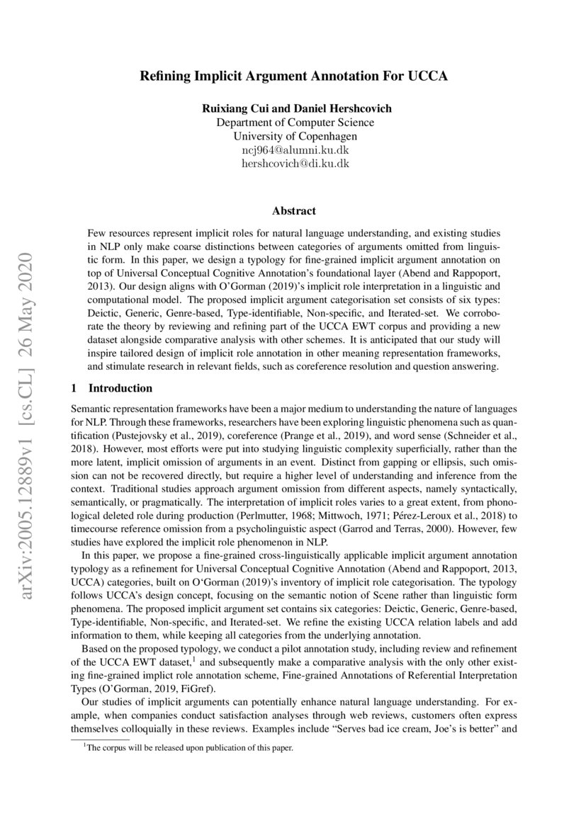 Refining Implicit Argument Annotation For UCCA | DeepAI