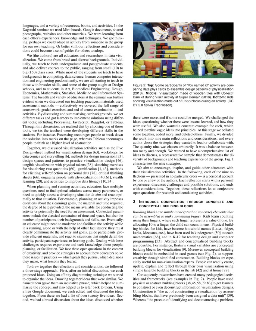 Reflections and Considerations on Running Creative Visualization Learning Activities | DeepAI