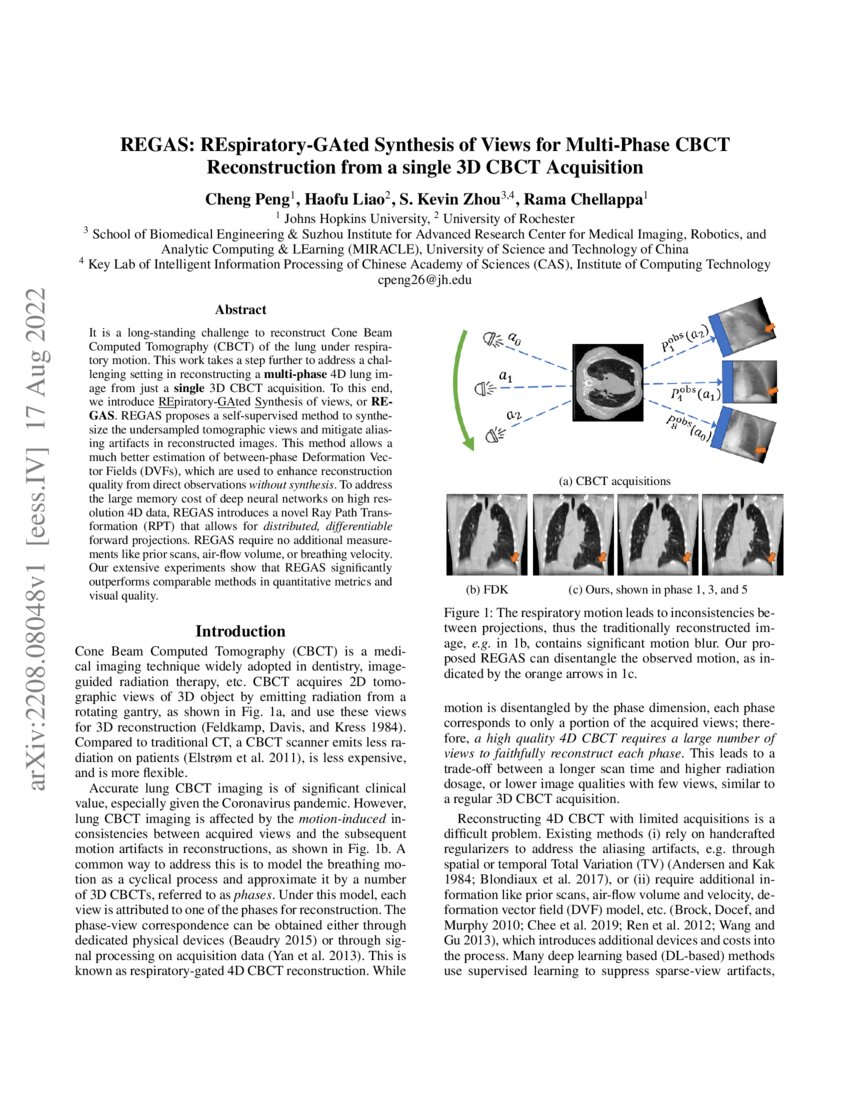 REGAS: REspiratory-GAted Synthesis of Views for Multi-Phase CBCT ...