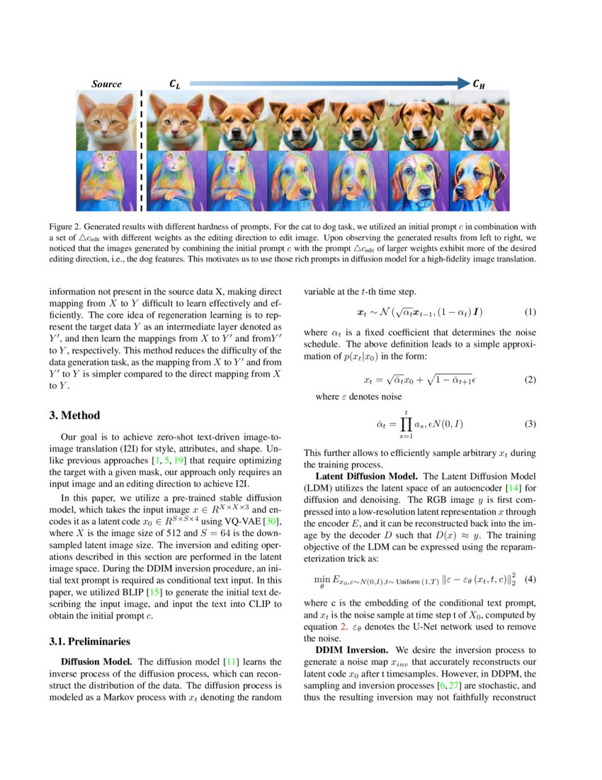 Regeneration Learning Of Diffusion Models With Rich Prompts For Zero Shot Image Translation Deepai 