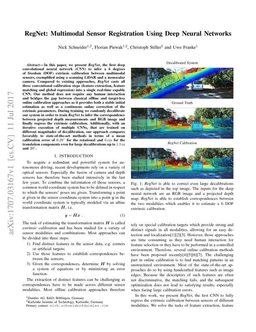 RegNet: Multimodal Sensor Registration Using Deep Neural Networks | DeepAI