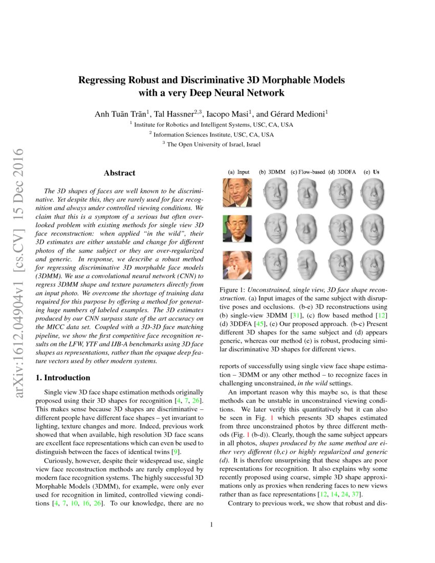 Regressing Robust And Discriminative 3d Morphable Models With A Very