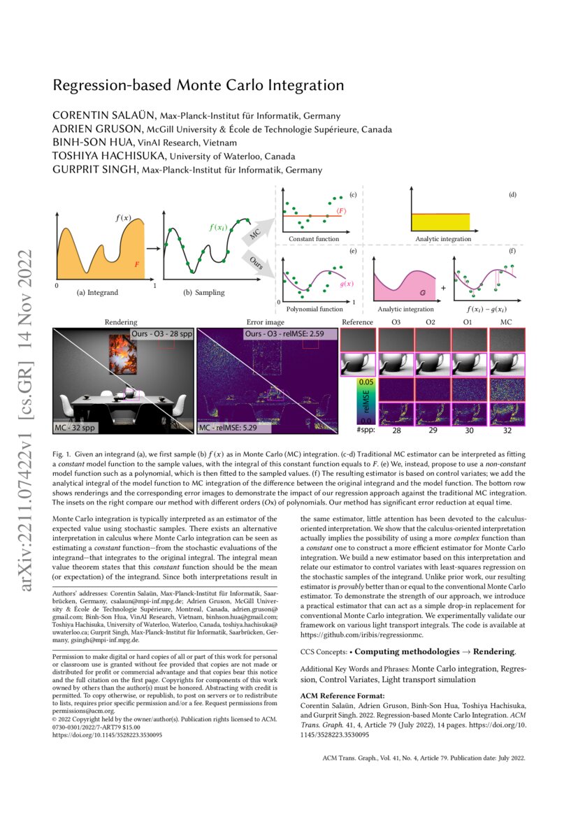 Regression Based Monte Carlo Integration Deepai