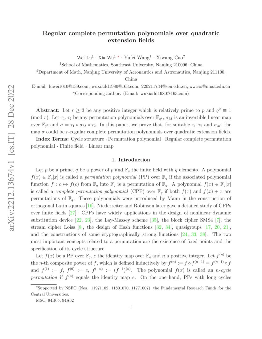 Regular Complete Permutation Polynomials Over Quadratic Extension