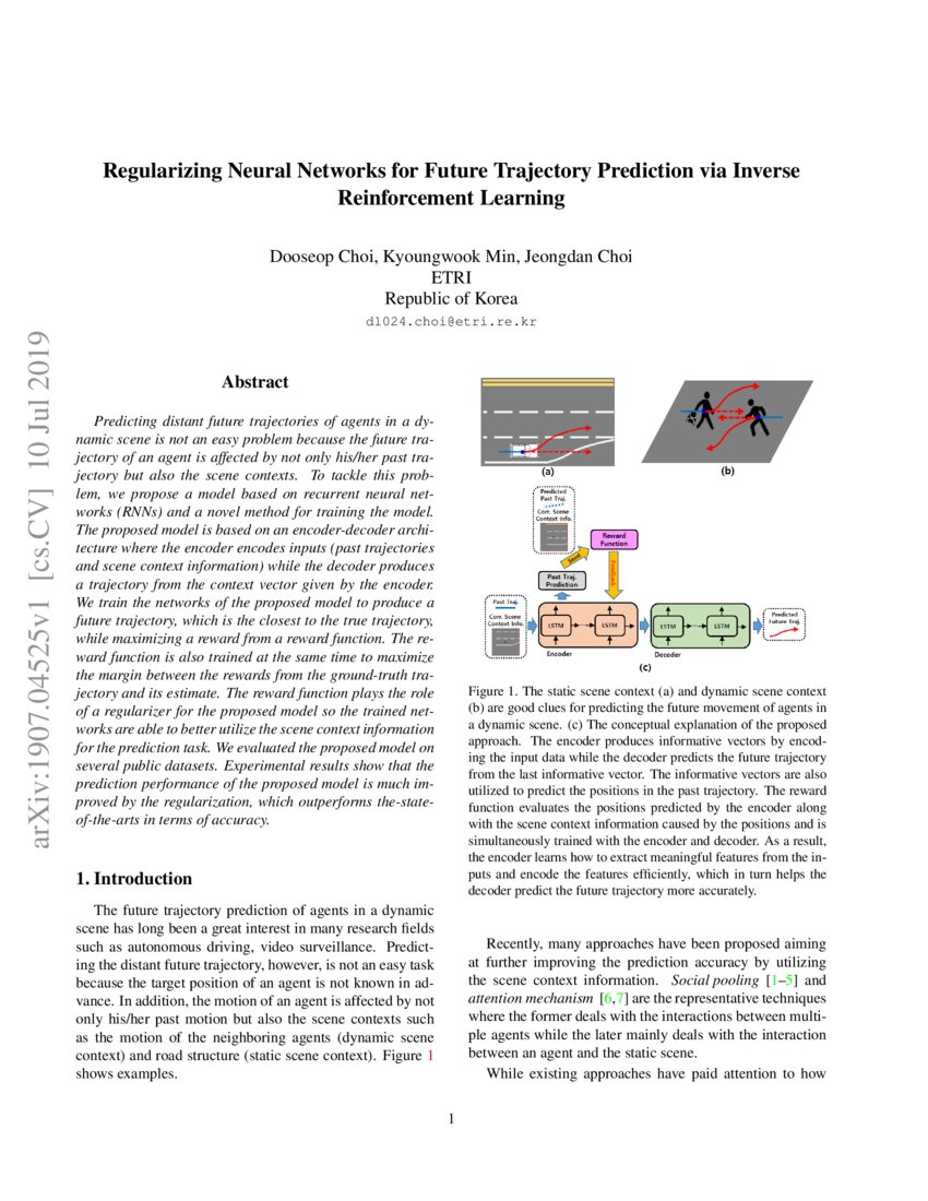 Regularizing Neural Networks for Future Trajectory Prediction via Inverse Reinforcement Learning ...