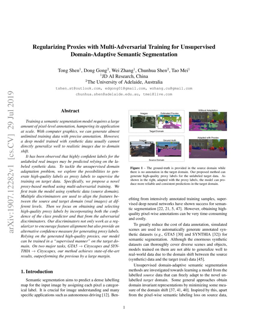 Regularizing Proxies with Multi-Adversarial Training for Unsupervised Domain-Adaptive Semantic ...