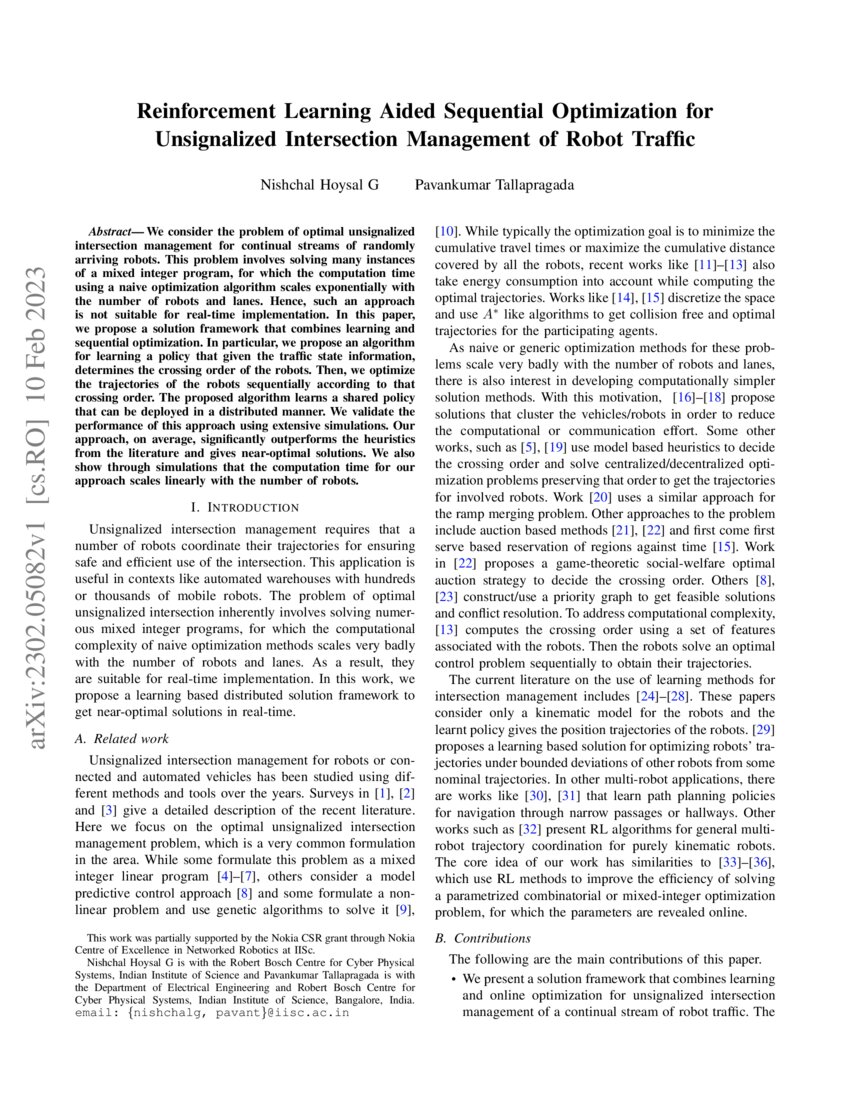 Reinforcement Learning Aided Sequential Optimization for Unsignalized ...