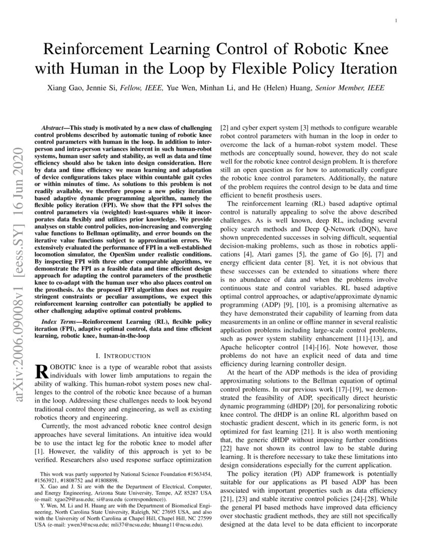 Reinforcement Learning Control of Robotic Knee with Human in the Loop ...