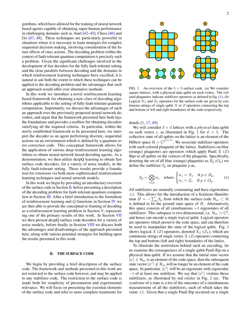 Reinforcement Learning Decoders for Fault-Tolerant Quantum Computation | DeepAI