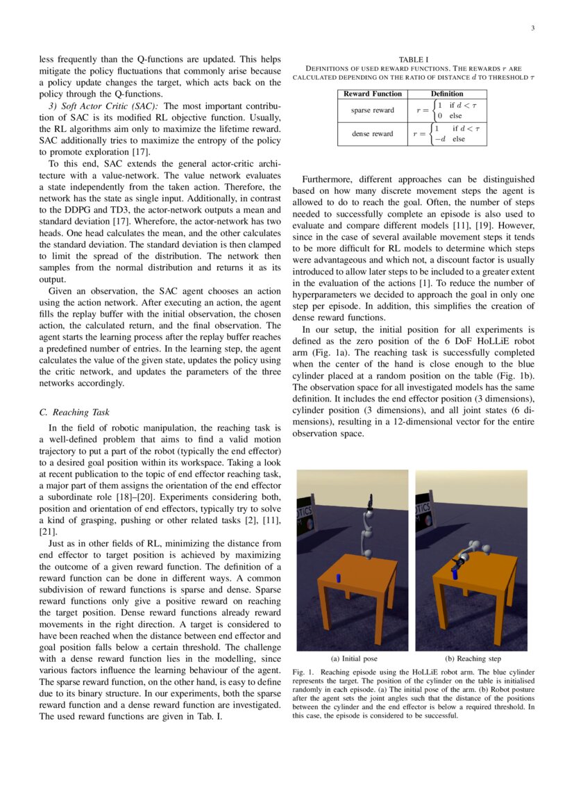Reinforcement Learning For Solving Robotic Reaching Tasks In The Neurorobotics Platform Deepai