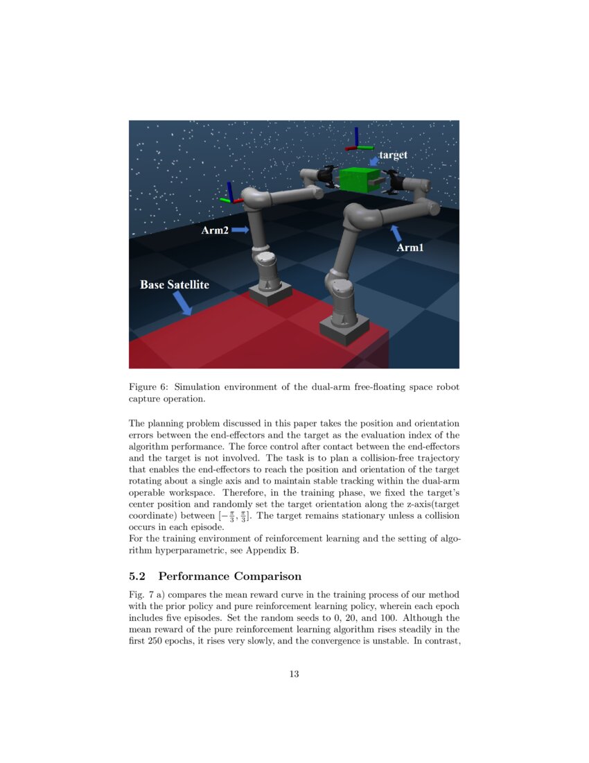 Reinforcement Learning With Prior Policy Guidance For Motion Planning Of Dual Arm Free Floating