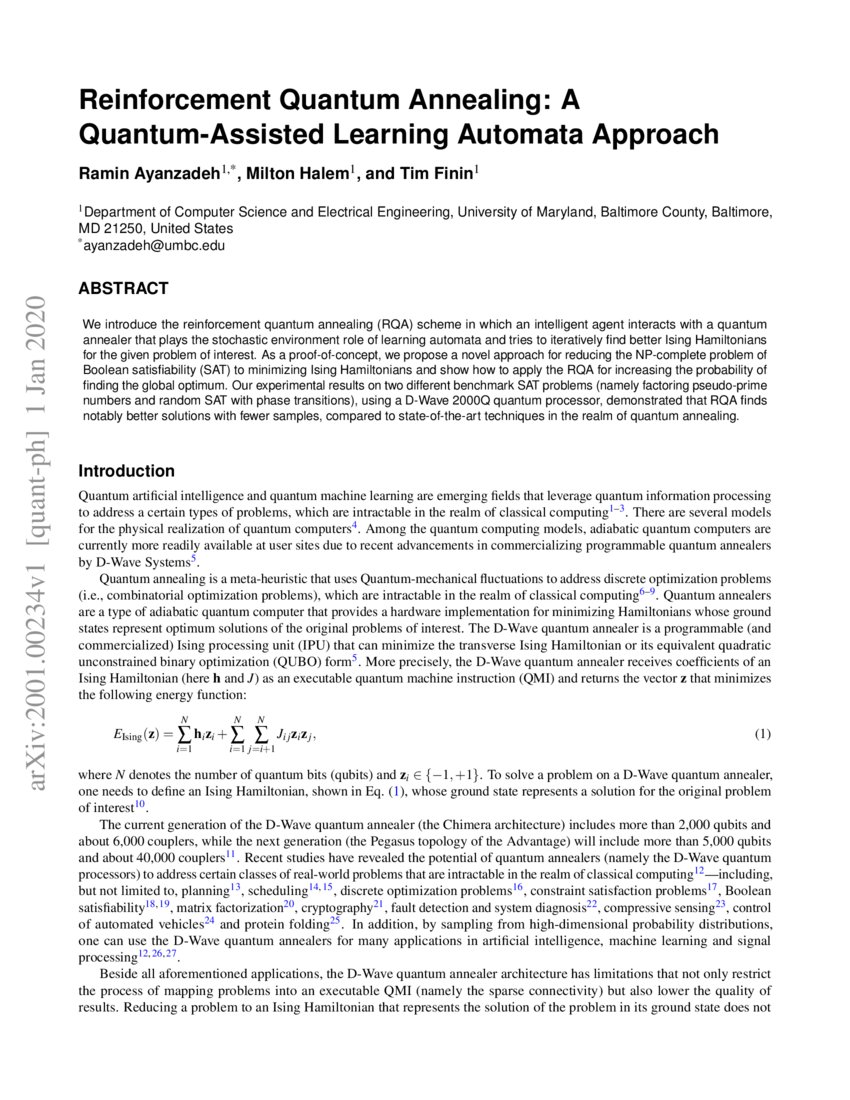 Reinforcement Quantum Annealing: A Quantum-Assisted Learning Automata ...