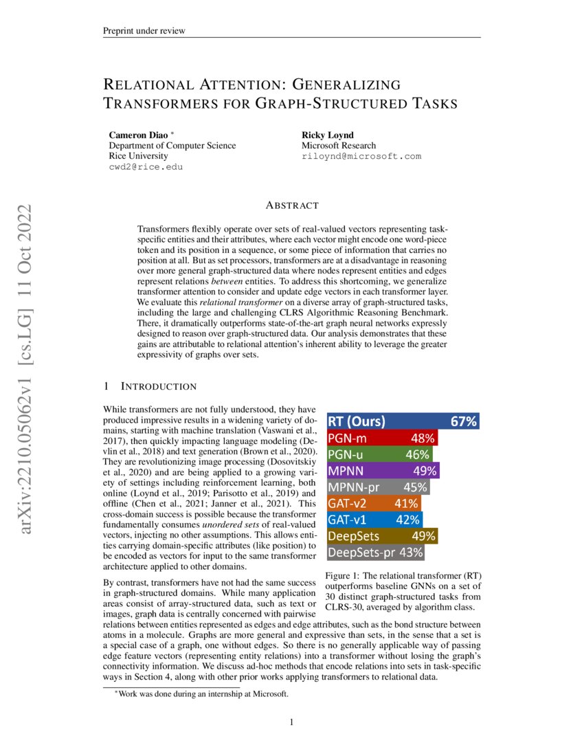 Relational Attention Generalizing Transformers For Graph Structured Tasks Deepai