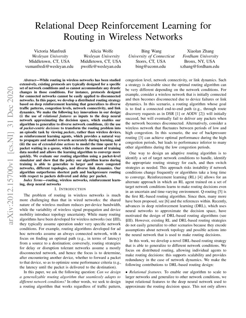 Relational Deep Reinforcement Learning For Routing In Wireless Networks