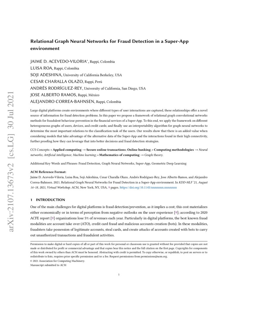 Relational Graph Neural Networks For Fraud Detection In A Super App Environment Deepai
