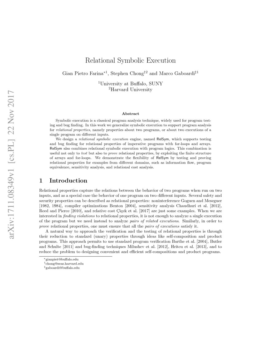 Relational Symbolic Execution Deepai