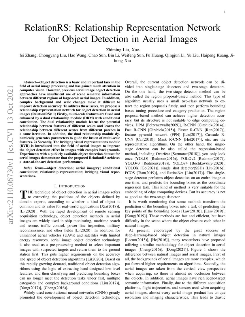 RelationRS: Relationship Representation Network for Object Detection in Aerial Images | DeepAI