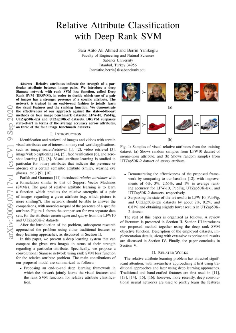 Relative Attribute Classification with Deep Rank SVM | DeepAI
