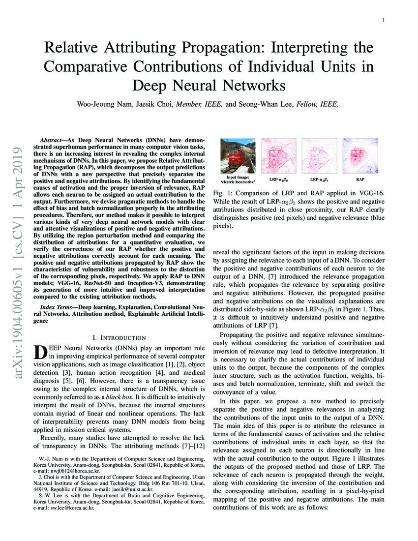 Relative Attributing Propagation: Interpreting the Comparative Contributions of Individual Units ...