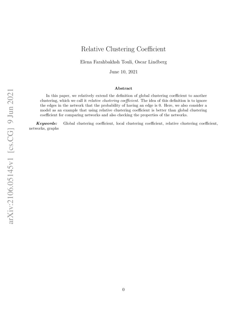 Relative Clustering Coefficient Deepai