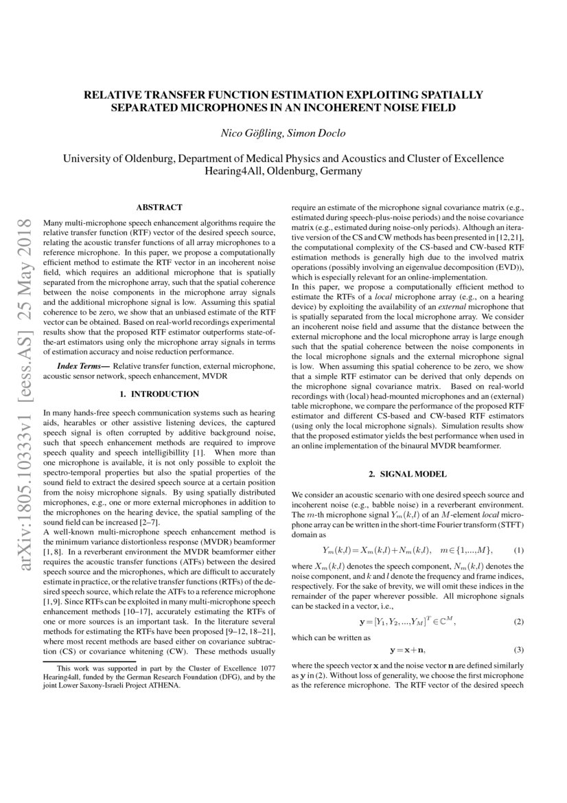 Relative Transfer Function Estimation Exploiting Spatially Separated Microphones in an ...