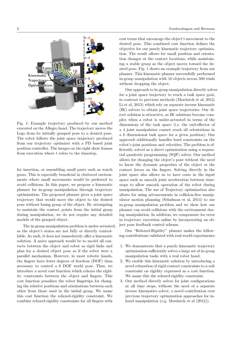 Relaxed Rigidity Constraints Kinematic Trajectory Optimization And 2412