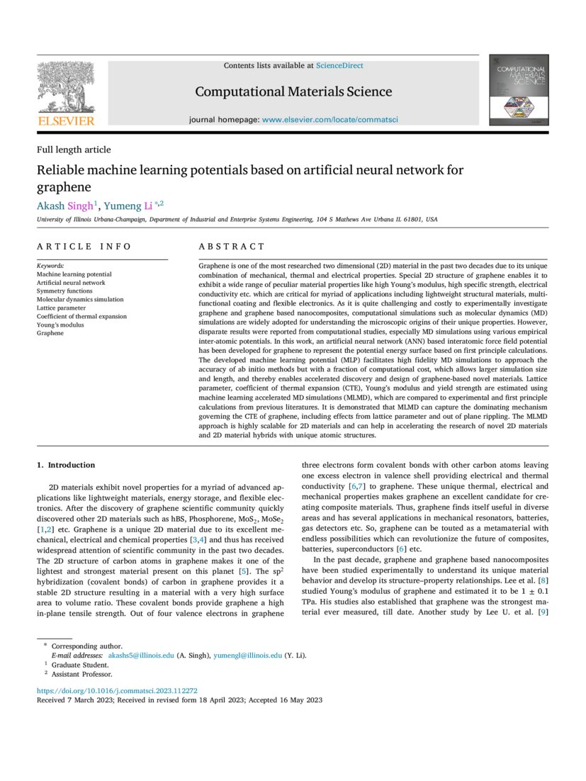 Reliable Machine Learning Potentials Based On Artificial Neural Network