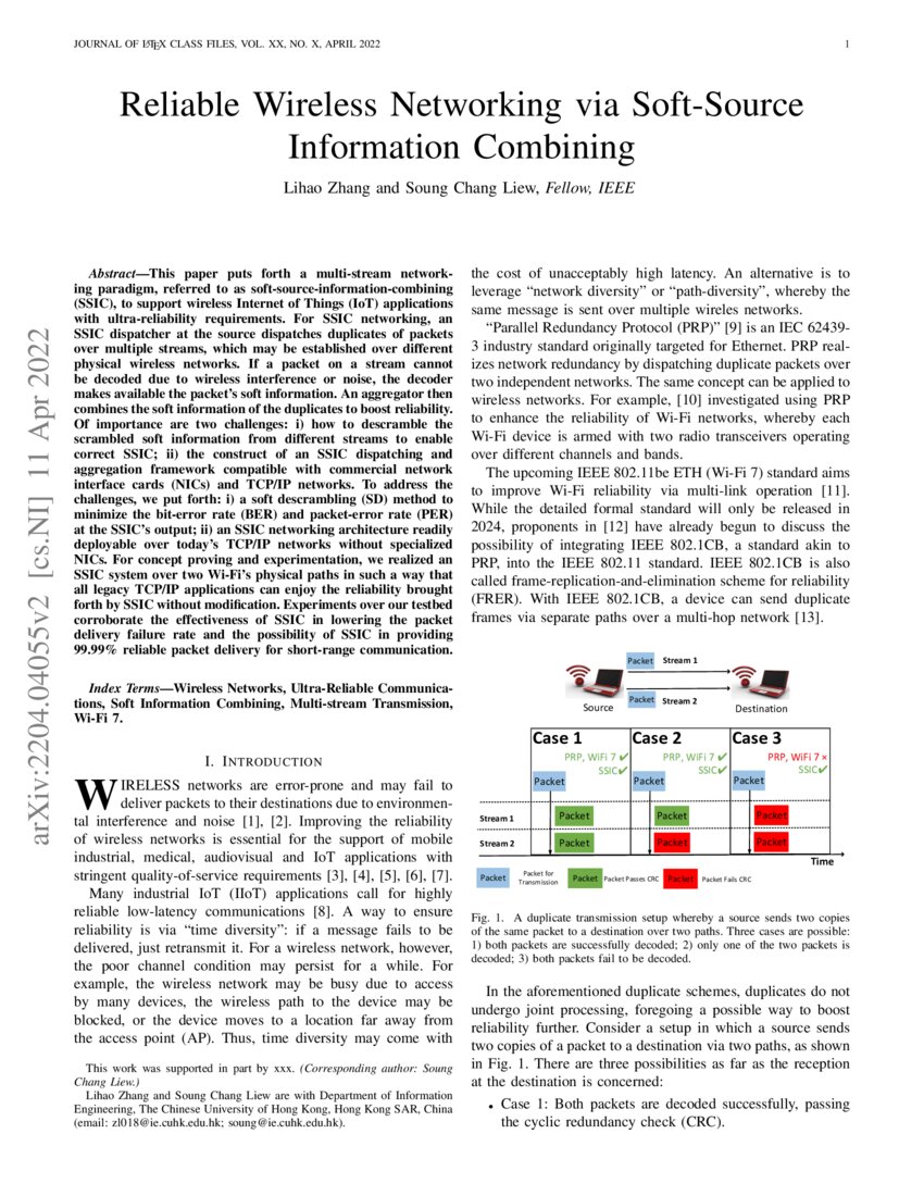Reliable Wireless Networking via Soft-Source Information Combining | DeepAI