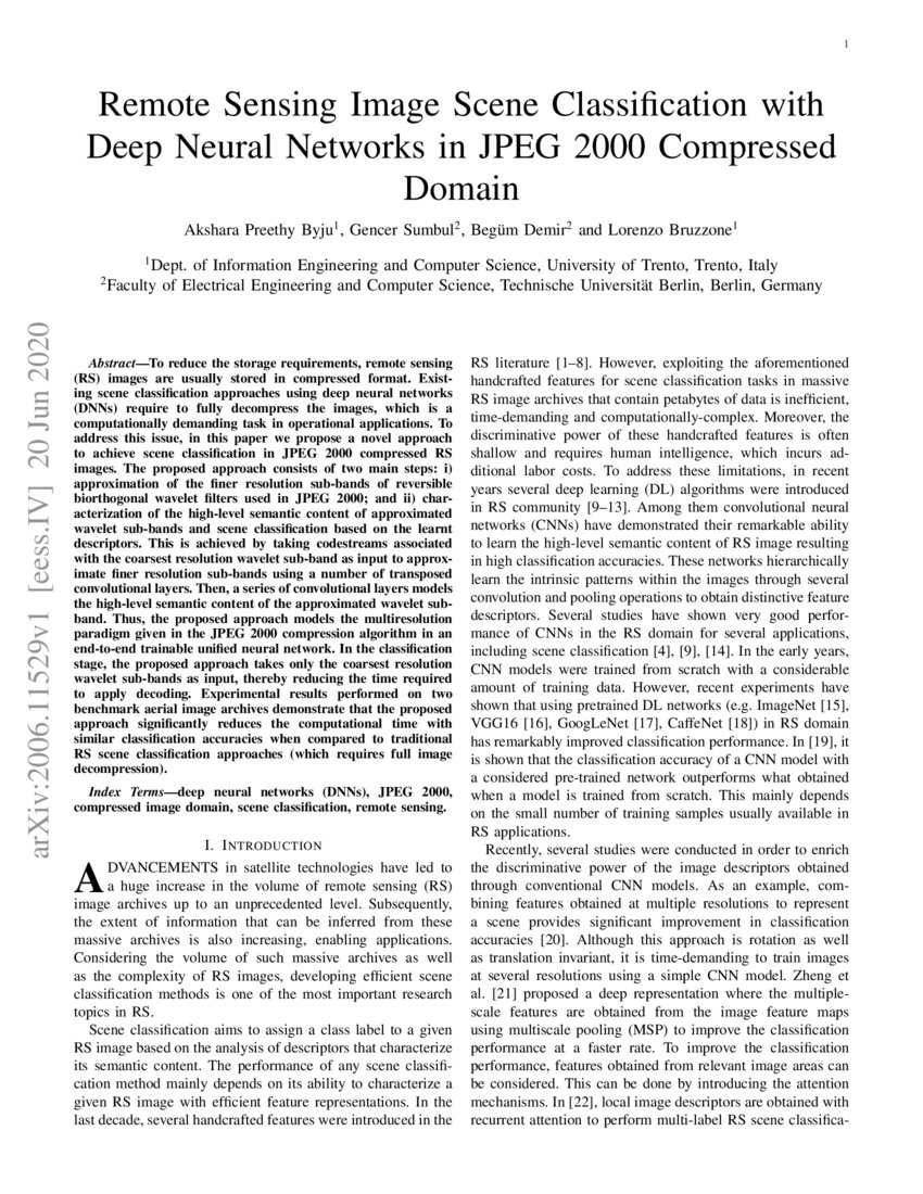 Remote Sensing Image Scene Classification with Deep Neural Networks in JPEG 2000 Compressed ...