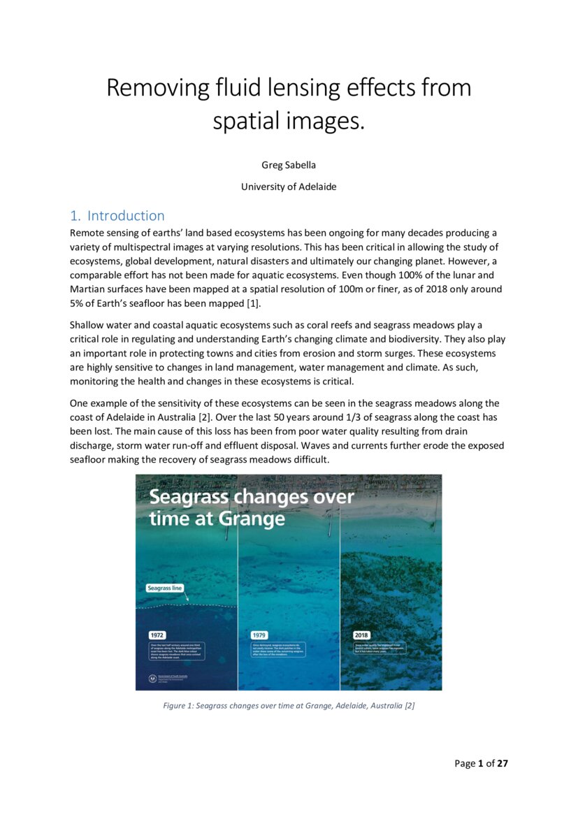 Removing fluid lensing effects from spatial images | DeepAI