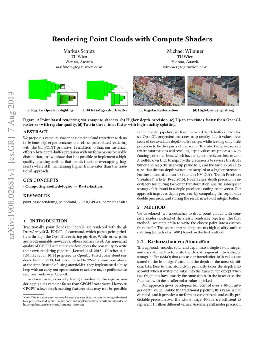 Rendering Point Clouds with Compute Shaders | DeepAI