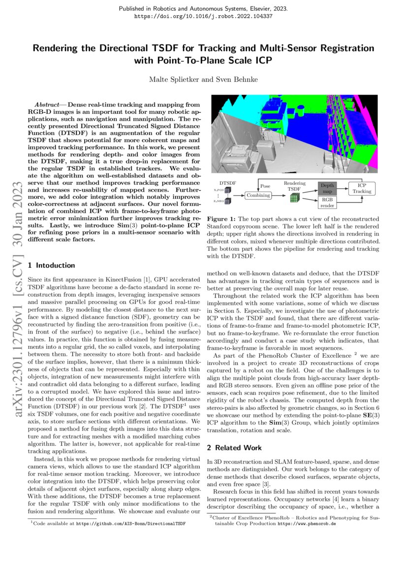 Rendering the Directional TSDF for Tracking and Multi-Sensor Registration with Point-To-Plane ...