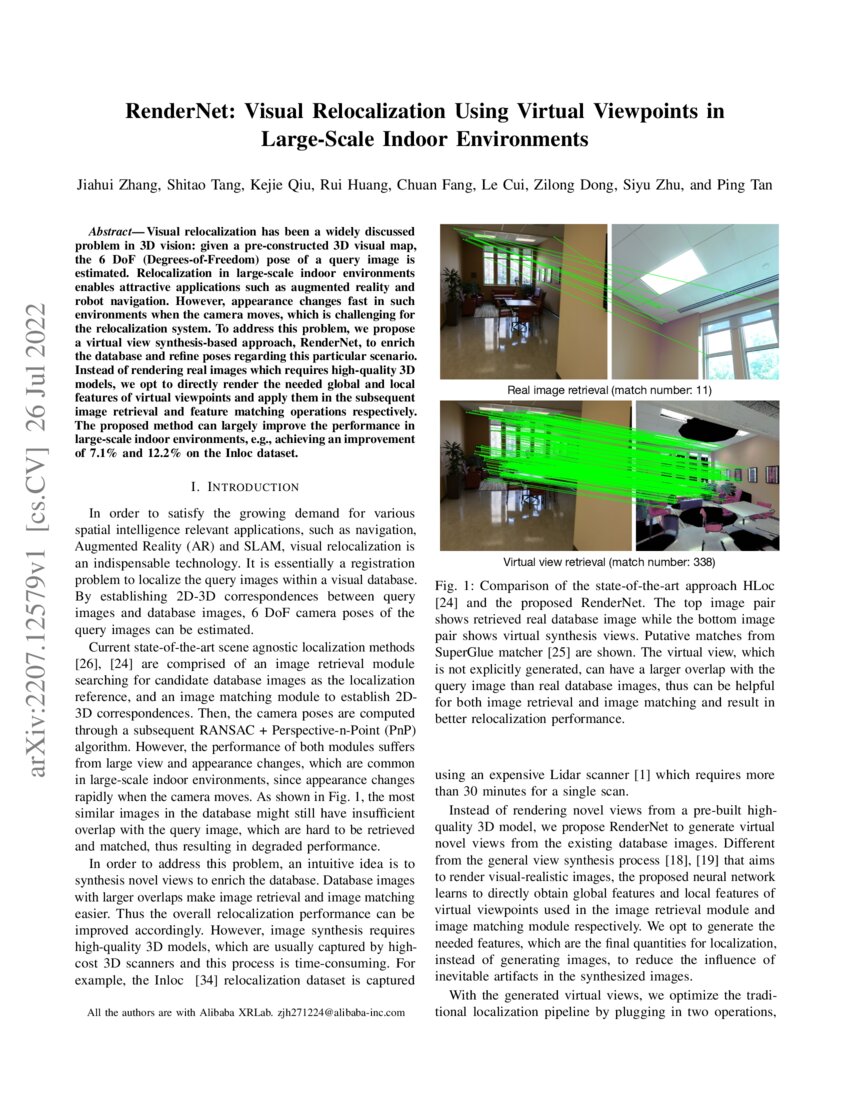 RenderNet: Visual Relocalization Using Virtual Viewpoints in Large ...