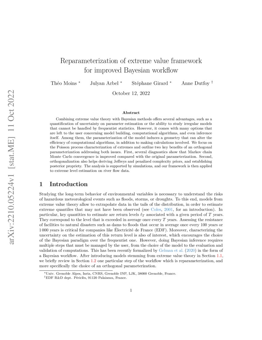 Reparameterization Of Extreme Value Framework For Improved Bayesian Workflow Deepai