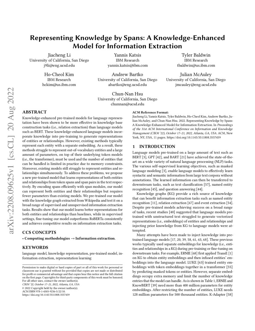 Representing Knowledge by Spans: A Knowledge-Enhanced Model for ...