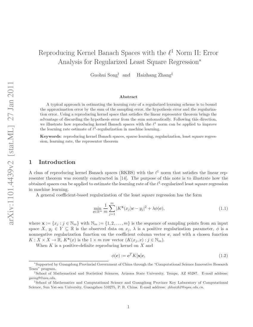 Reproducing Kernel Banach Spaces with the l1 Norm II: Error Analysis for Regularized Least ...