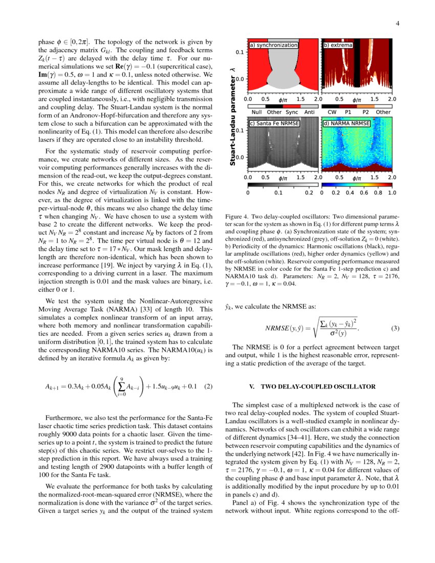 Reservoir computing with simple oscillators: Virtual and real networks ...