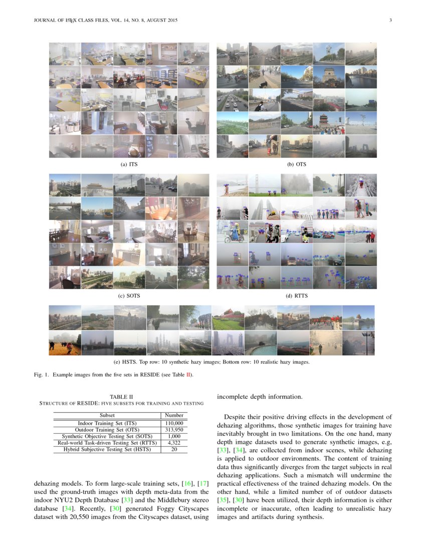 RESIDE: A Benchmark for Single Image Dehazing | DeepAI