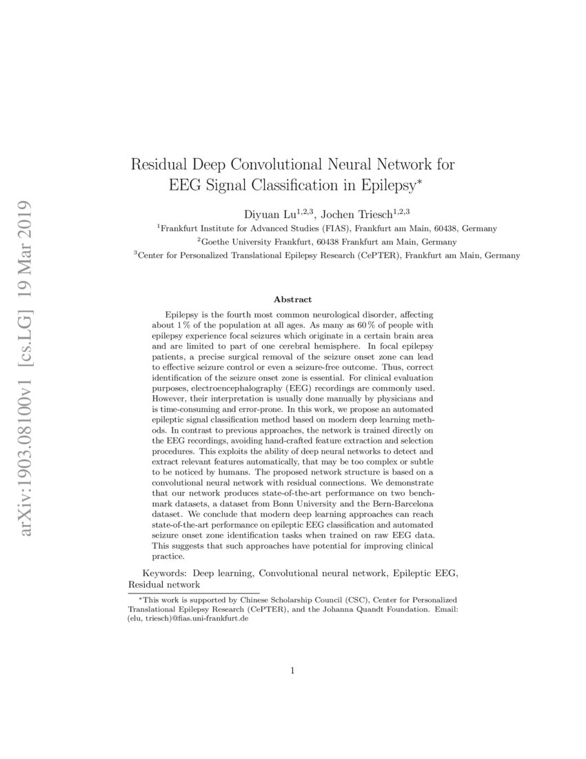 Residual Deep Convolutional Neural Network For Eeg Signal