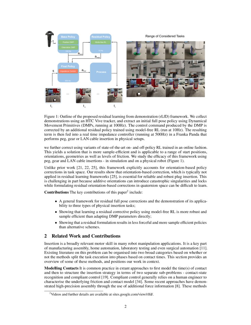 Residual Learning from Demonstration | DeepAI