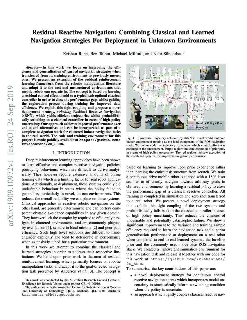 Residual Reactive Navigation: Combining Classical and Learned Navigation Strategies For ...