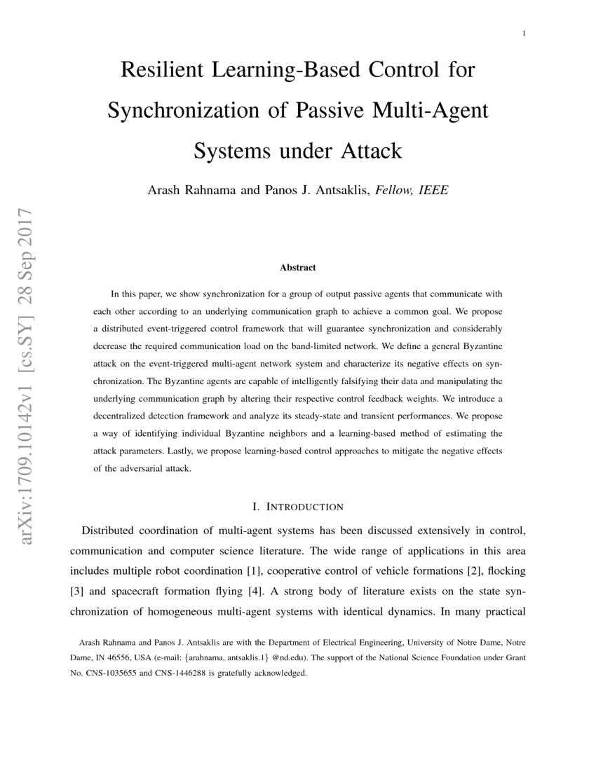Resilient Learning Based Control For Synchronization Of Passive Multi